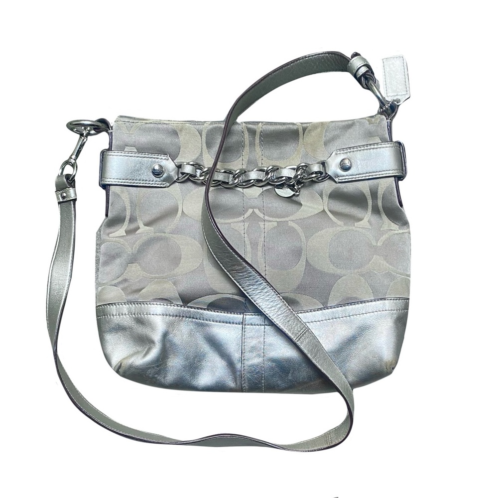 Coach - Silver Signature Messenger Bag - Gem